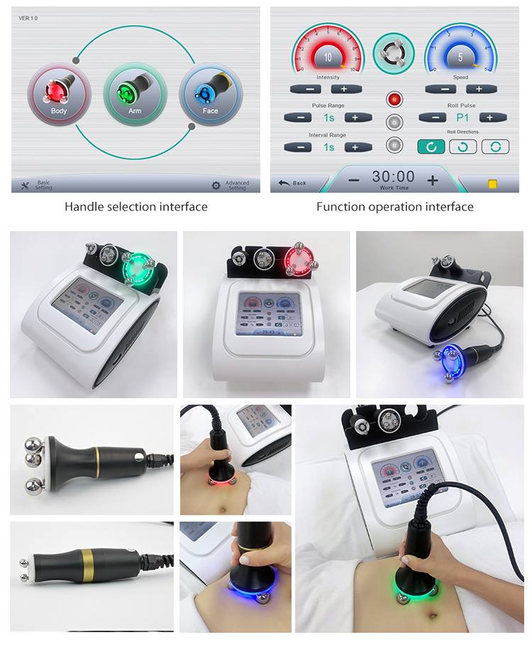 Rf 360 Degree Rollactive Rotating RF Machine with LED Light Facial Body ...